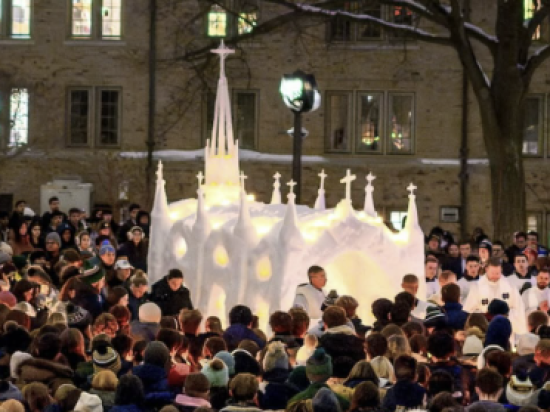Students create 'St Olaf Ice Chapel' for campus mass