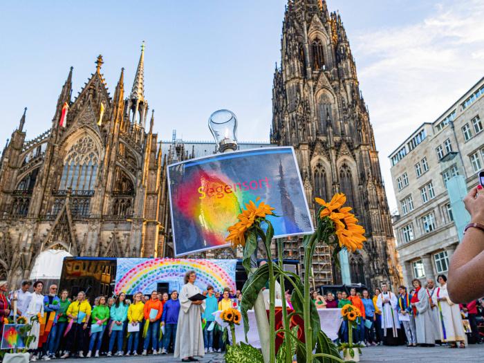 Priests Carry Out Same Sex Blessings Outside Cathedral