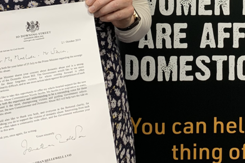 No.10 thanks Christian domestic abuse charity for their work