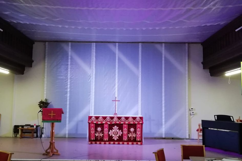 Church builds thermal tent inside building to cut back on energy bills