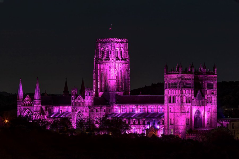 Durham Cathedral turns purple in memory of the Holocaust