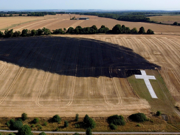 New images reveal giant cross escaped fire damage