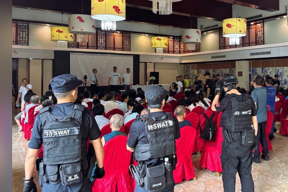 Dozens arrested, including children, after police storm church service ...